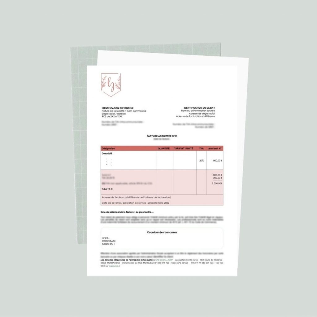 Modèle de facture & devis | LEGAL JUMP